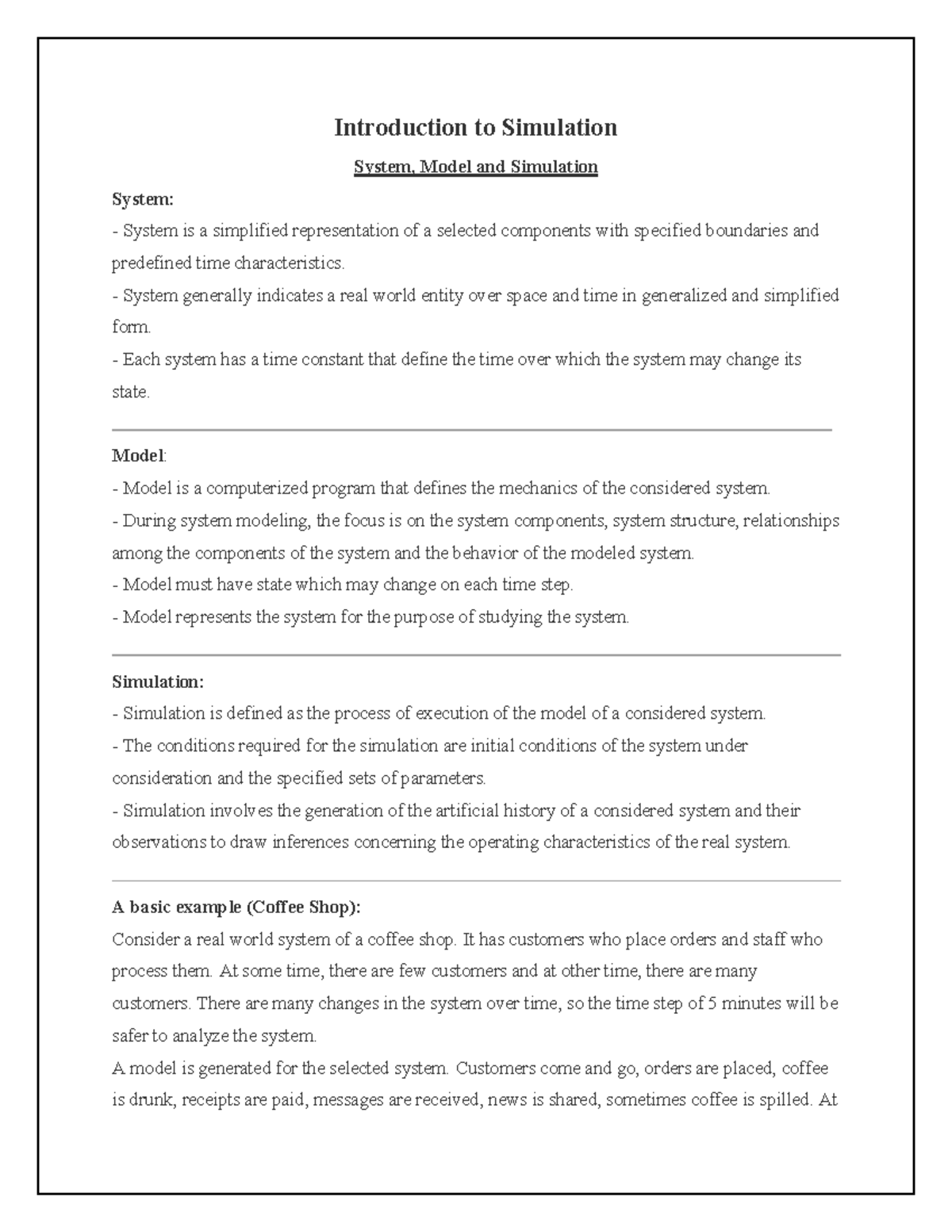 Lesson 2-Introduction to simulation and modeling - Introduction to Simulation System, Model and ...