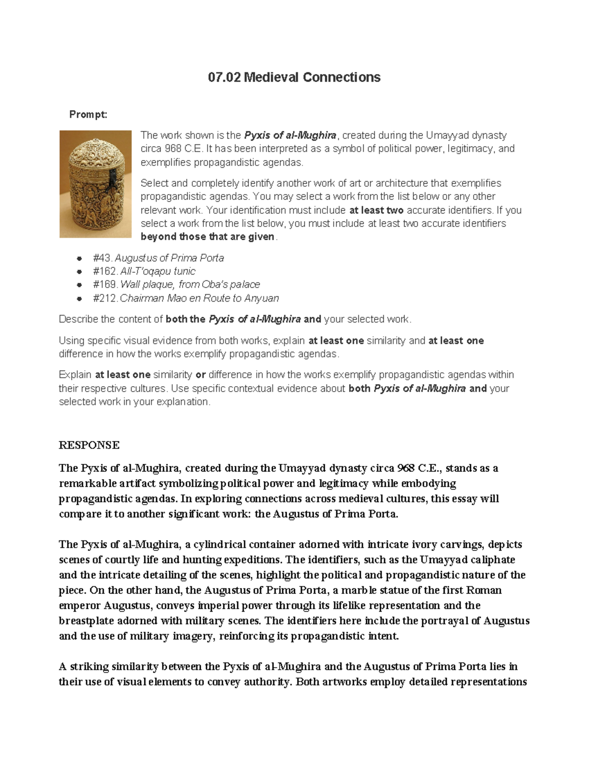 07.02 Medieval Connections - 07 Medieval Connections Prompt: The work ...