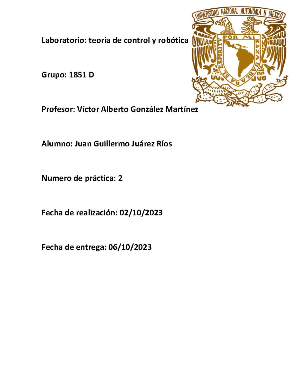 Laboratorio 1 2 - reporte previo 2 - Laboratorio: teoría de control y ...