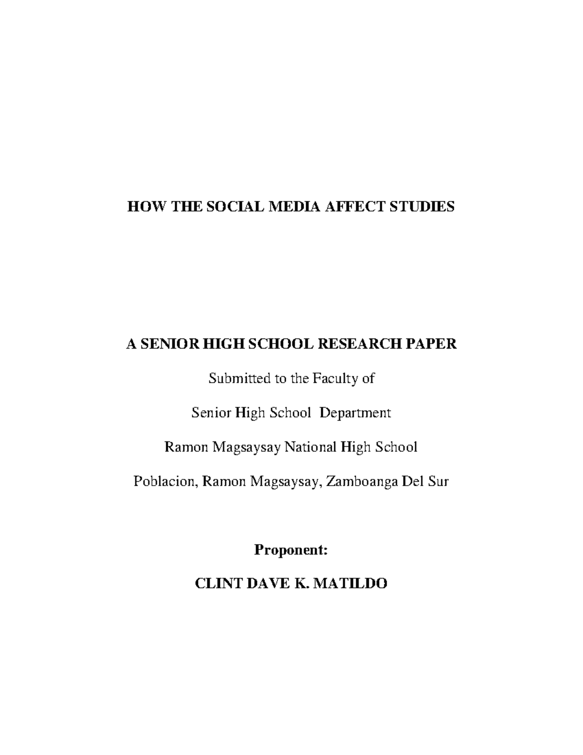 Research - How to get rid of the topic HOW THE SOCIAL MEDIA AFFECT ...