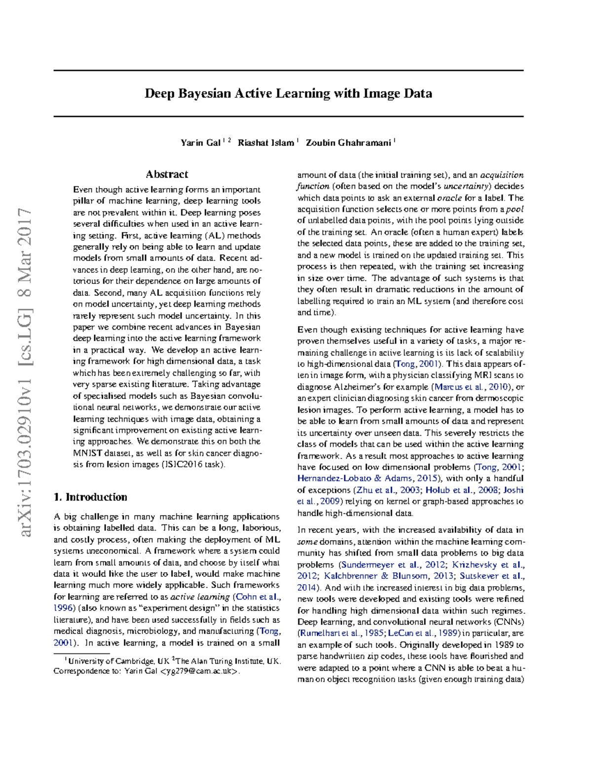 Bayesian and MC methods - Yarin Gal 1 2 Riashat Islam 1 Zoubin ...