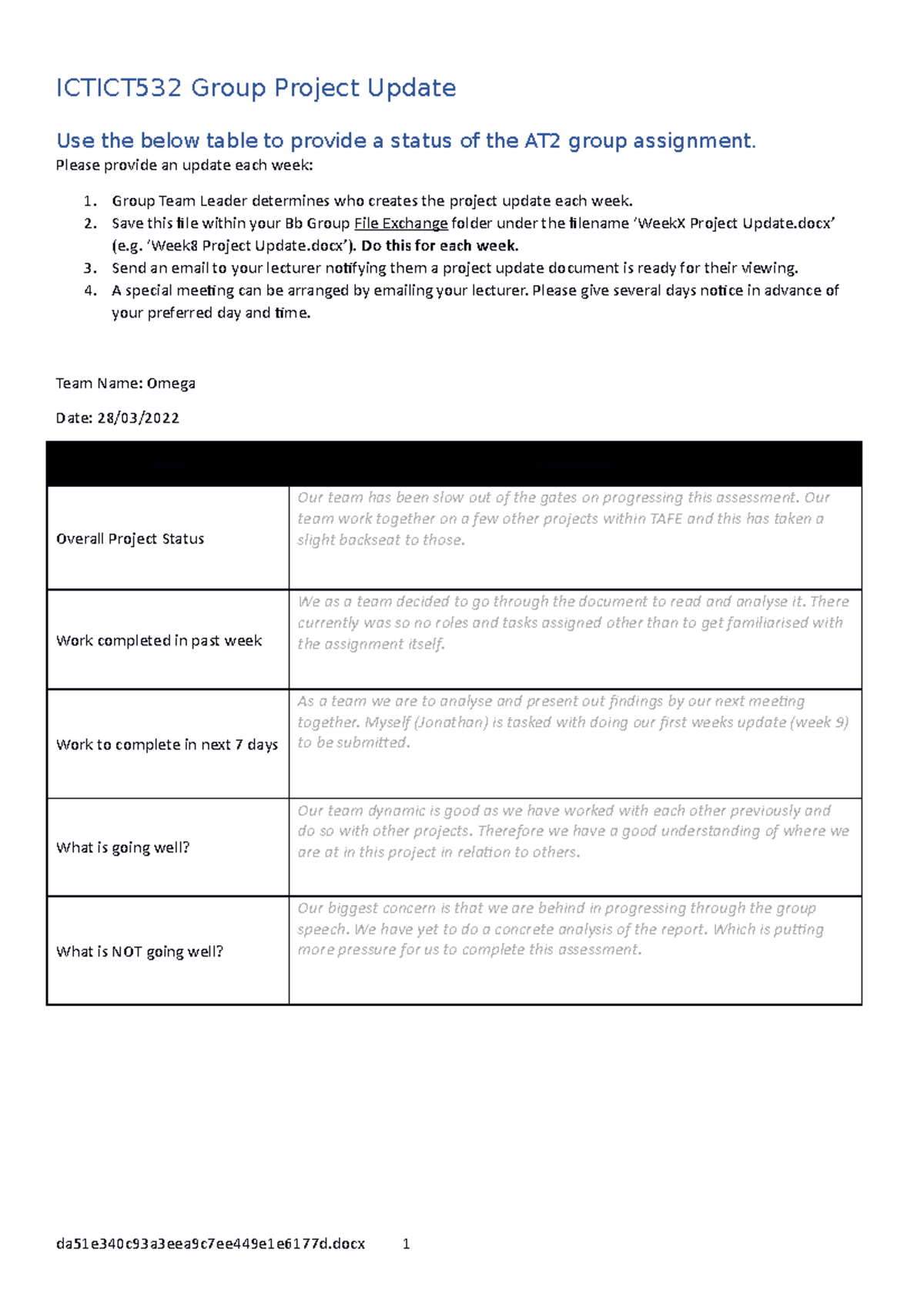 Group-updateweek 8 - This is a Assignment - ICTICT532 Group Project ...