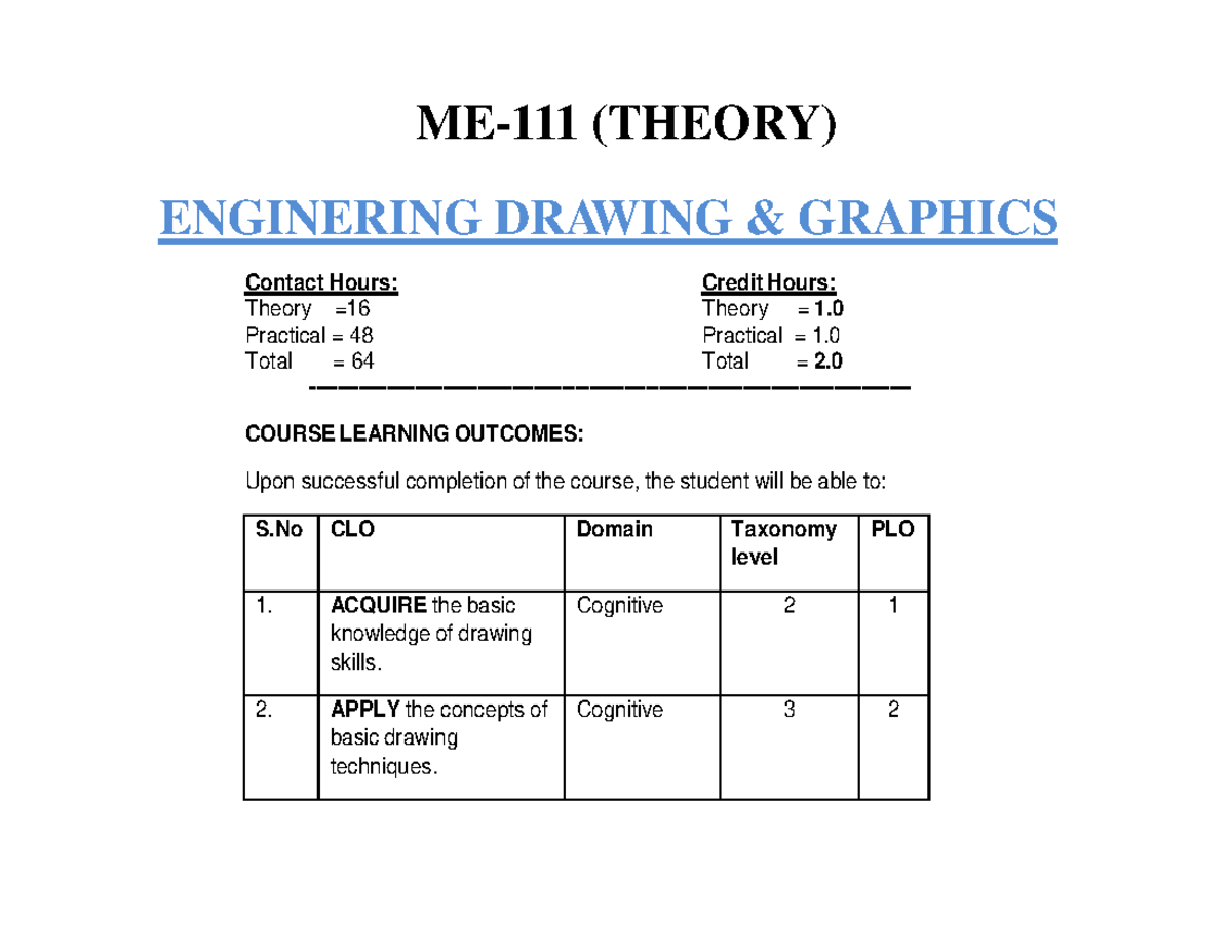 ED Engineering Drawing Lecture -1 Engineering Drawing and Graphics - ME ...