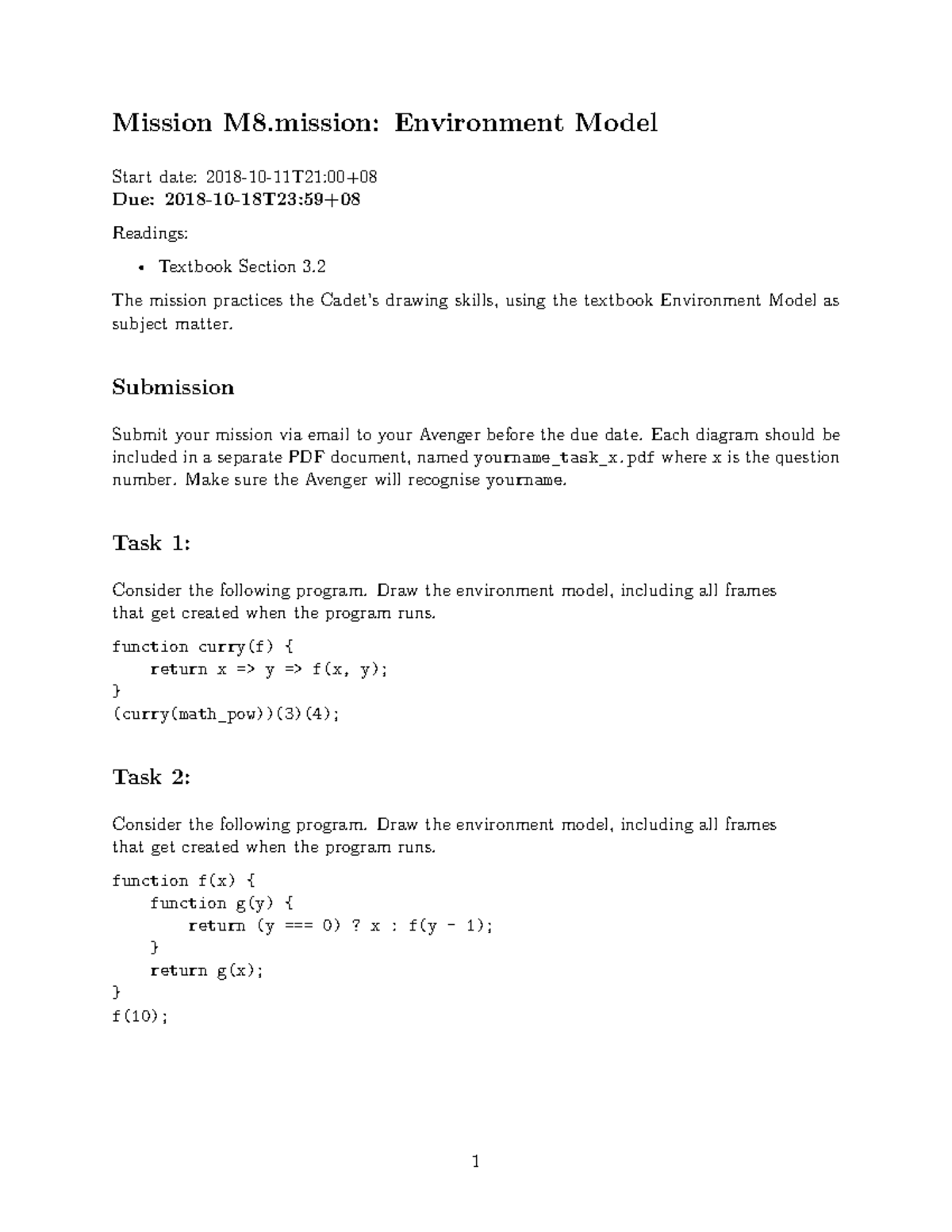 Mission-M8 - java programming - Mission M8: Environment Model Start ...