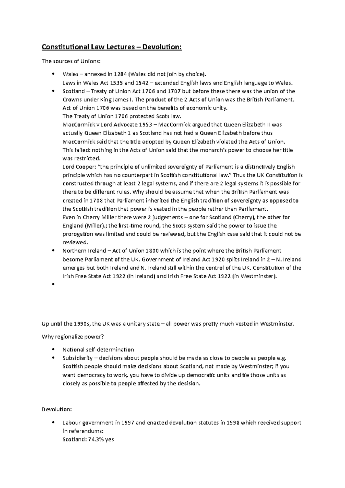 Constitutional Law Lectures – Devolution - Constitutional Law Lectures – Devolution: The sources ...