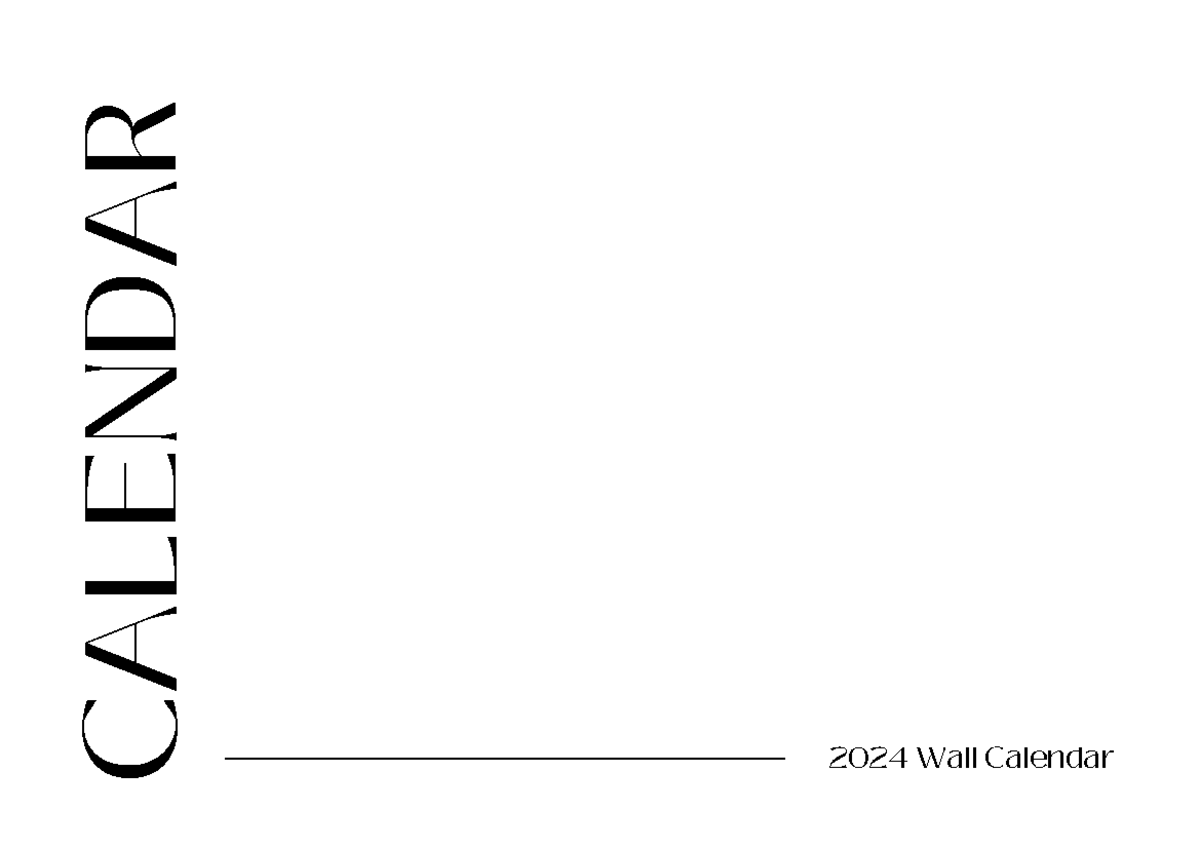 Black And White Neutral Minimalistic 2023 Monthly Wall Calendar - 2024 ...