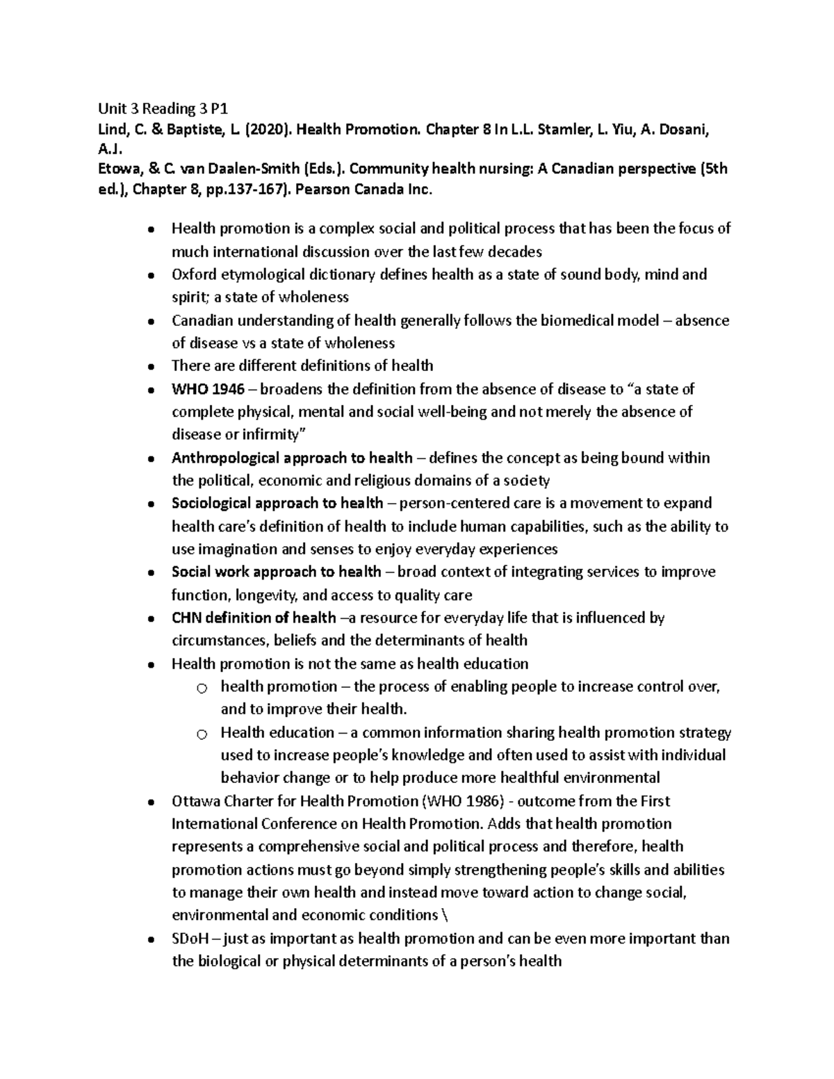 Unit 3 Reading 3 P1 - Unit 3 Reading 3 P Lind, C. & Baptiste, L. (2020 ...