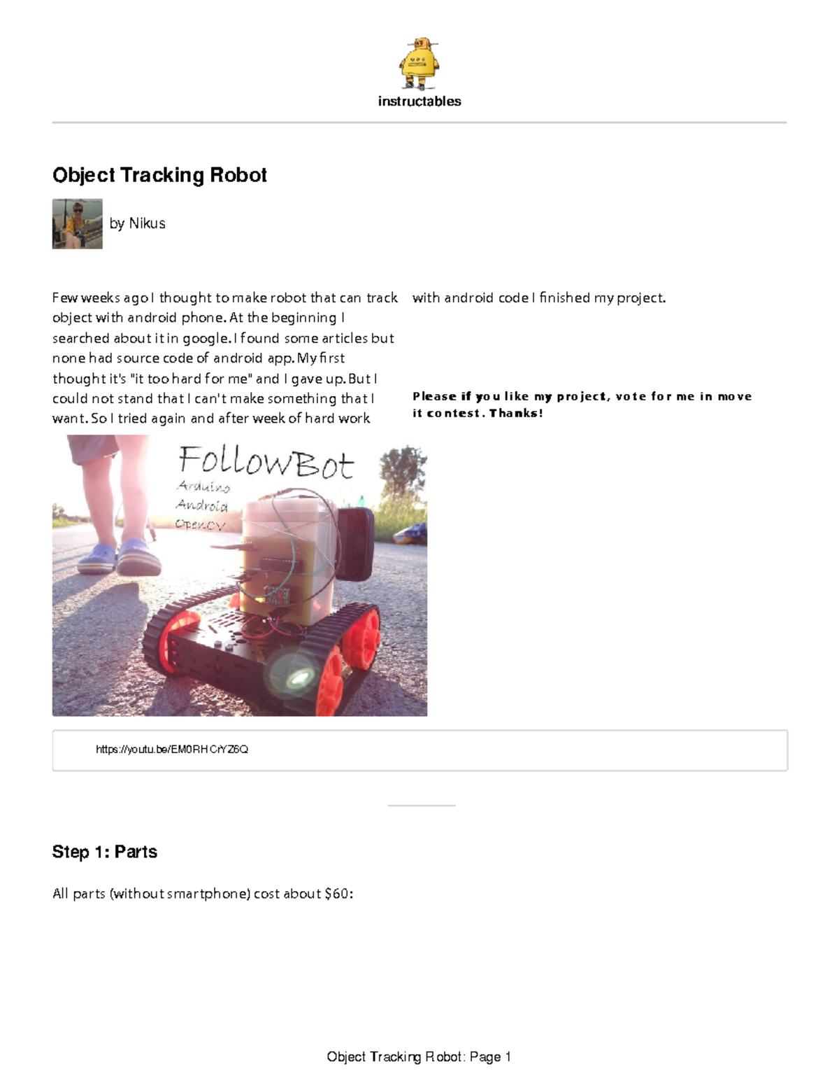 Object-tracking-robot bai tap - instructables Object Tracking Robot by ...