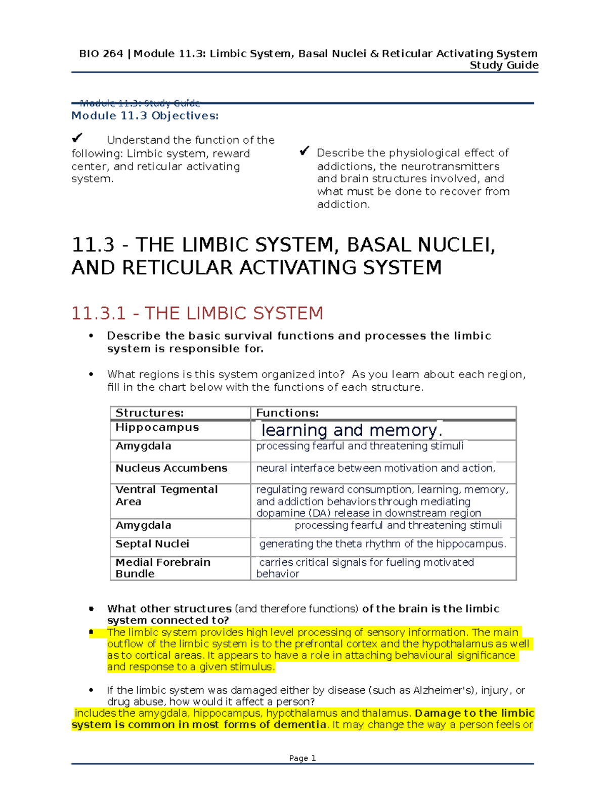 11.3 study guide - Study Guide Module 11 Objectives: Understand the ...