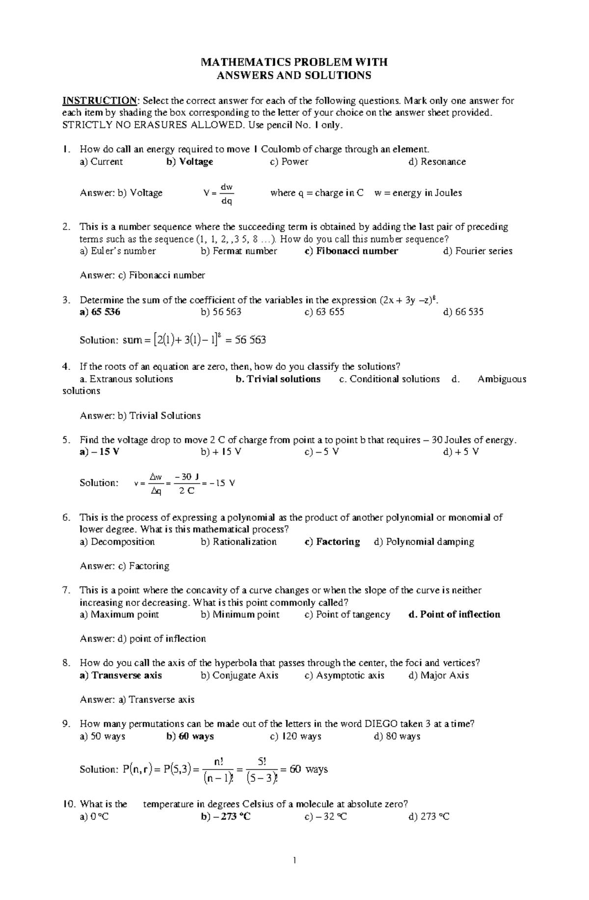 Ibong Tiririt MATH 2dgddjfhf - MATHEMATICS PROBLEM WITH ANSWERS AND ...