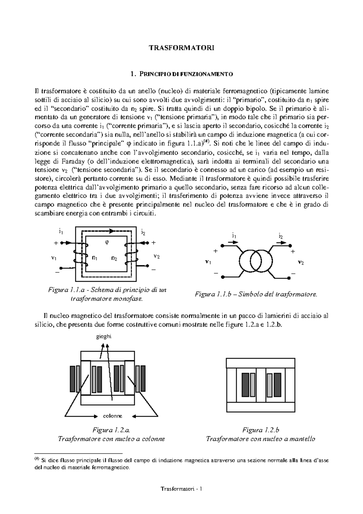 Trasformatore, Concetti Base, Principio di Funzionamento, Circuito ...