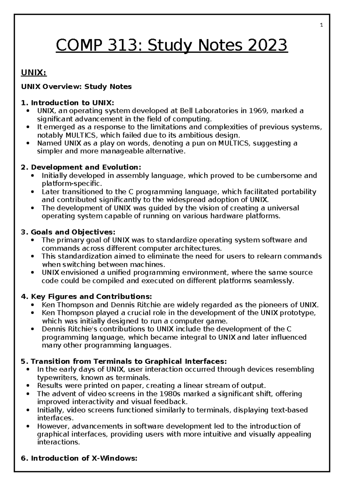 COMP 313 - these notes are part of the course outline. - COMP 313 ...
