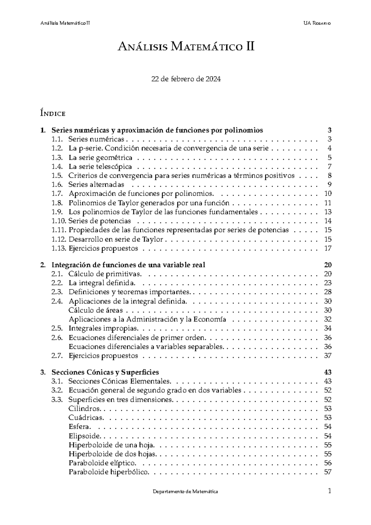 AMII - 2024 - Version final - An ́alisis Matem ́atico II UA Rosario - 22 de febrero de An alisis ...