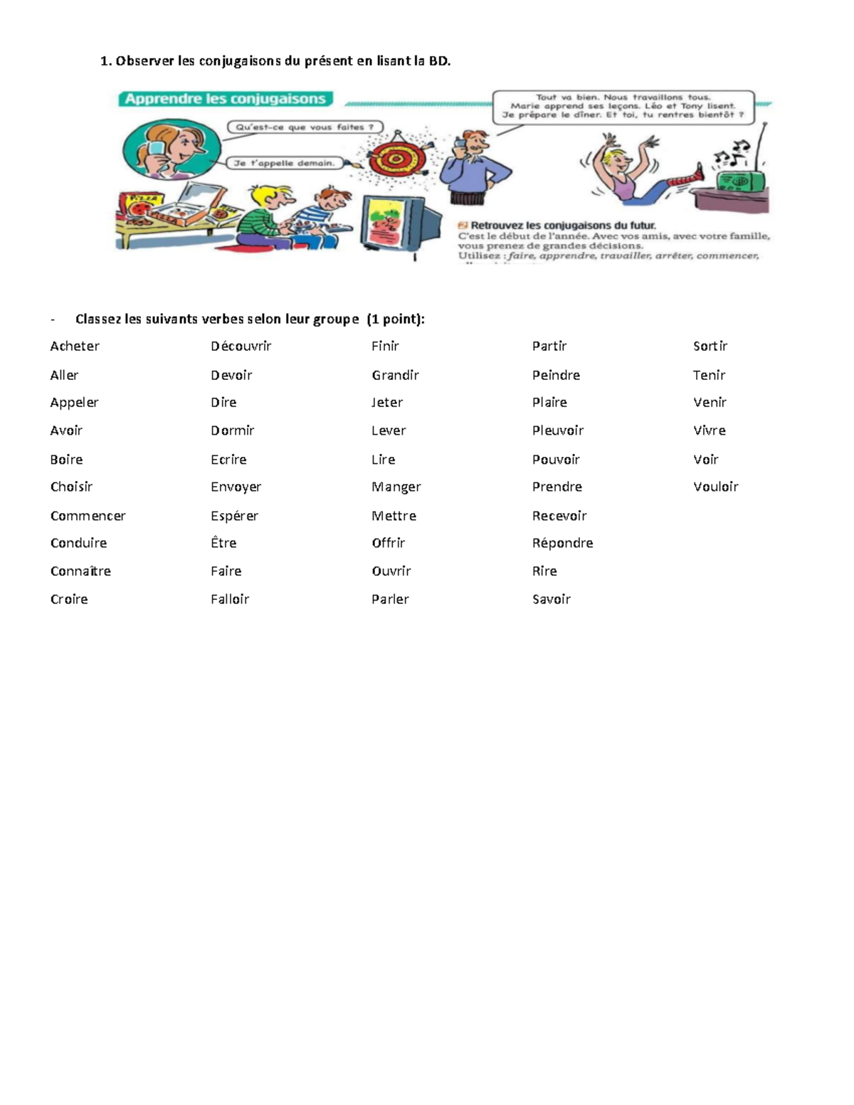 Activités 1112022 - actividad de francés 4 - 1. Observer les ...