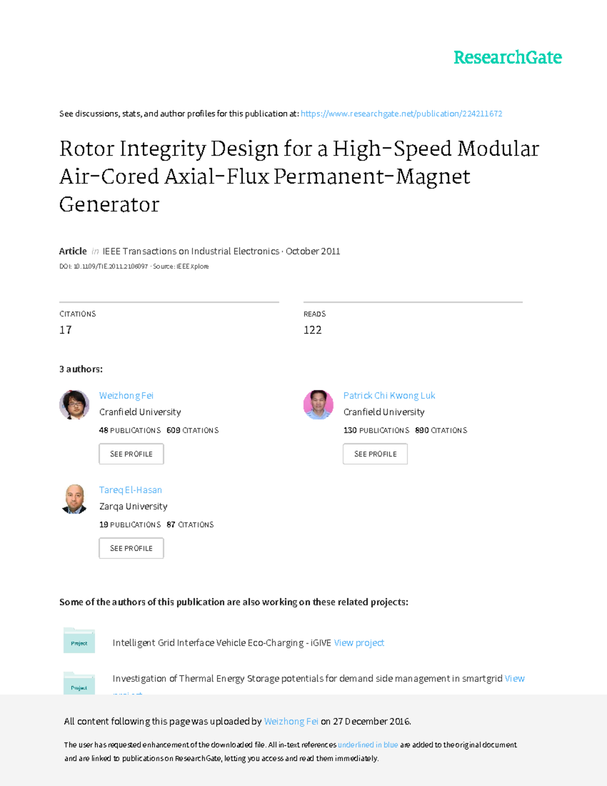 Rotor Integrity Design for a High Speed - See discussions, stats, and ...