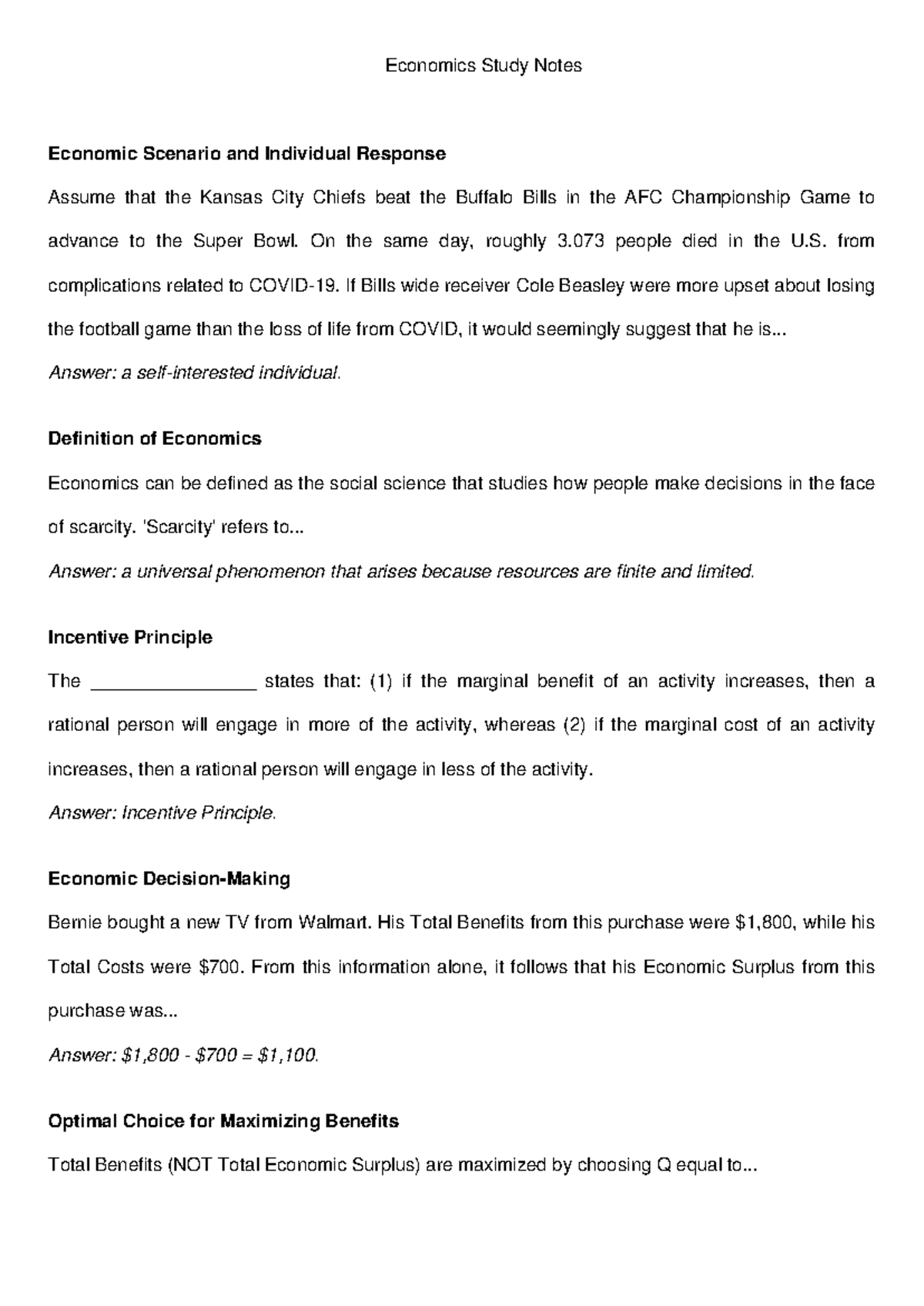 Economics Study Notes - Economics Study Notes Economic Scenario and ...