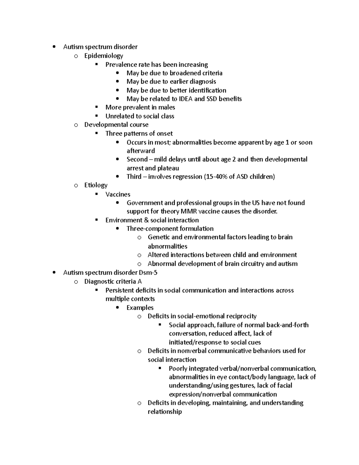 Autism spectrum disorder - Environment & social interaction Three ...