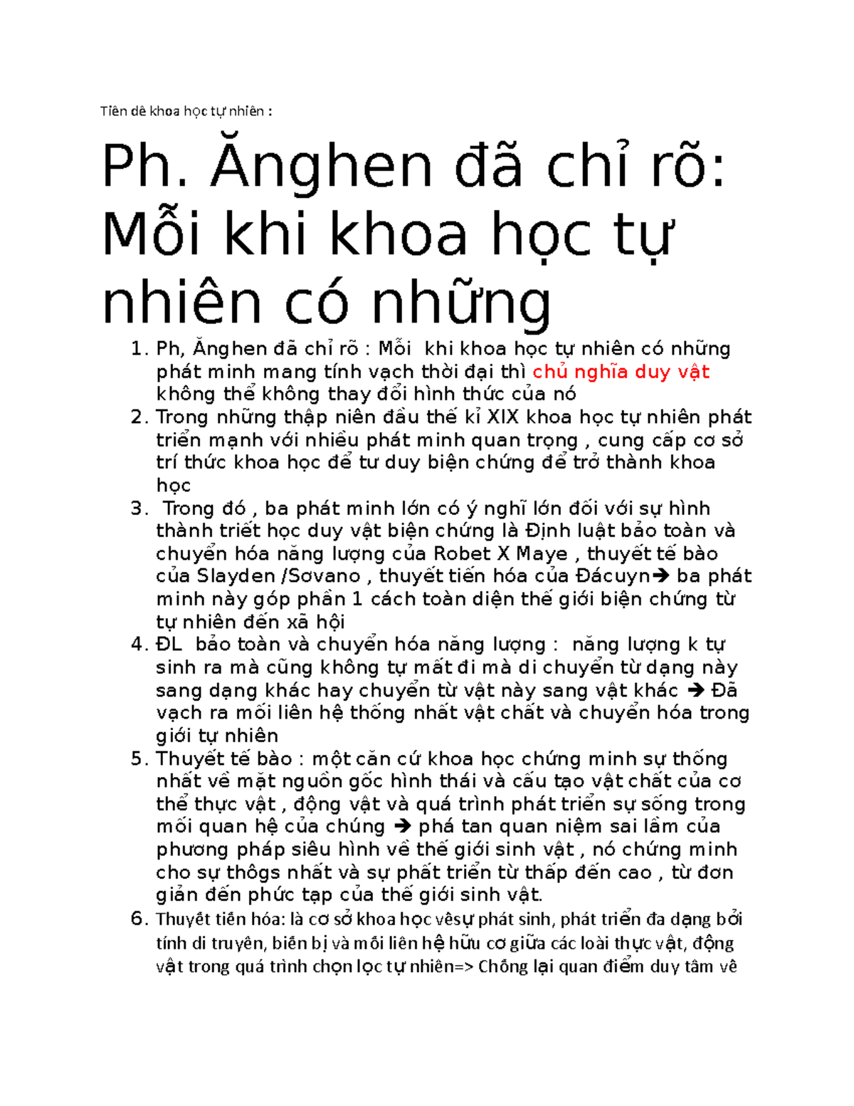 Tiền dề khoa học tự nhiên 2 - Tiềền dềề khoa h ọc t ựnhiền : Ph. Ănghen đã chỉ rõ: Mỗi khi khoa ...