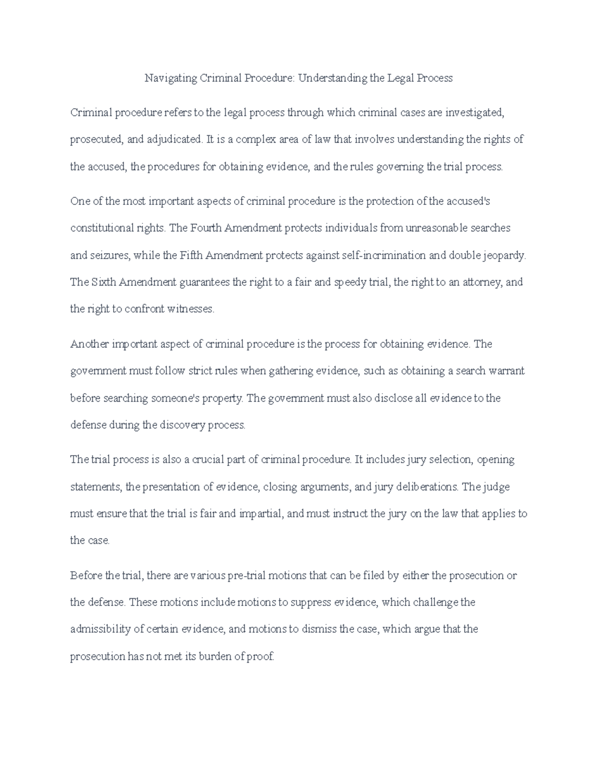 Understanding the Legal Process - Navigating Criminal Procedure ...