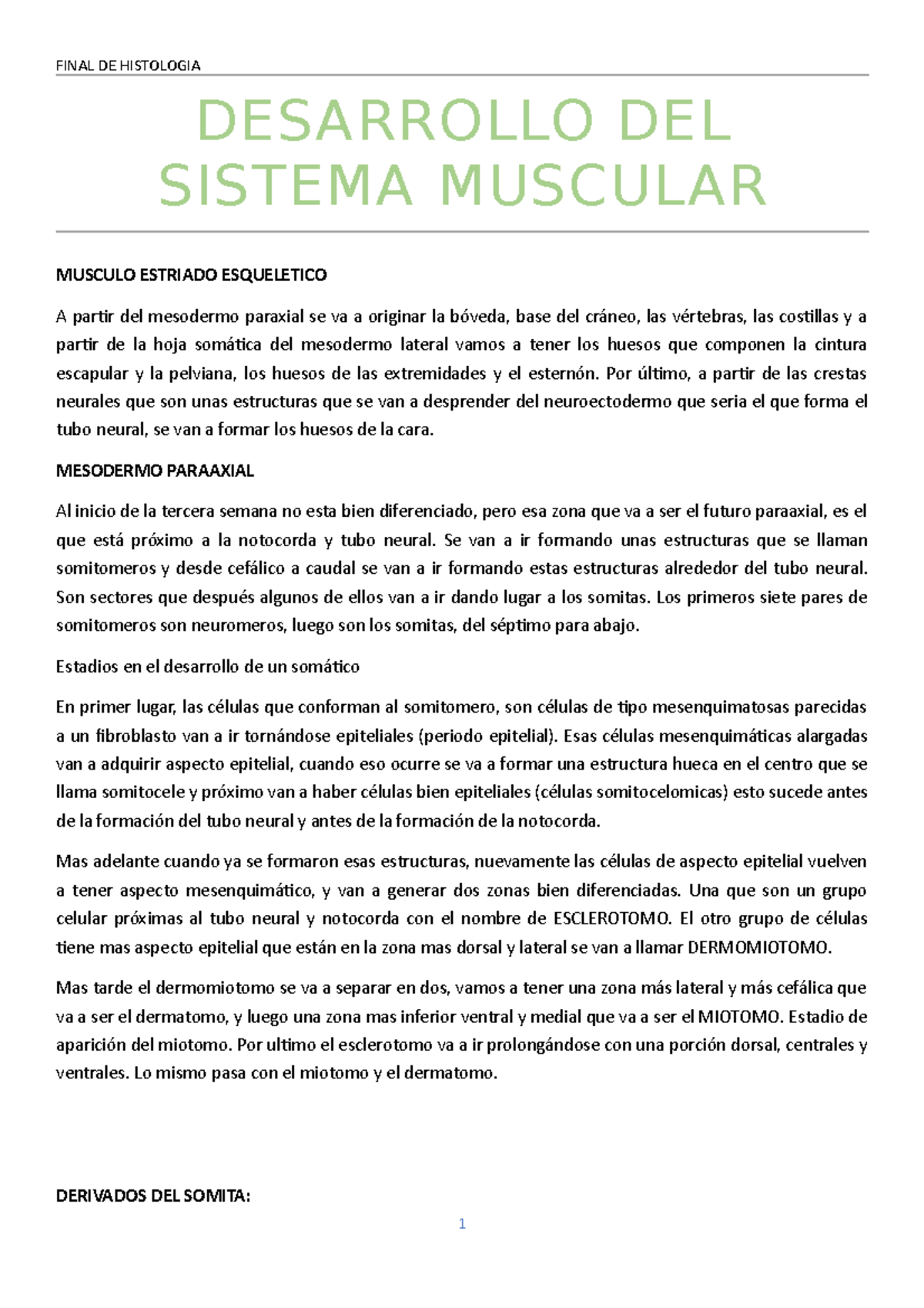 Desarrollo DEL Sistema Muscular - DESARROLLO DEL SISTEMA MUSCULAR ...