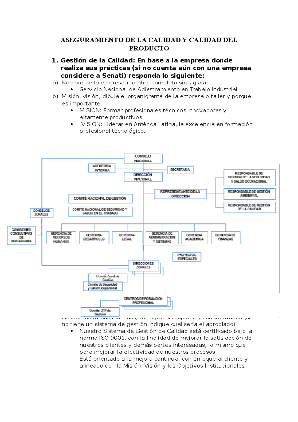 Entregable Calidad Total 02 - ASEGURAMIENTO DE LA CALIDAD Y CALIDAD DEL PRODUCTO 1. Gestión de ...