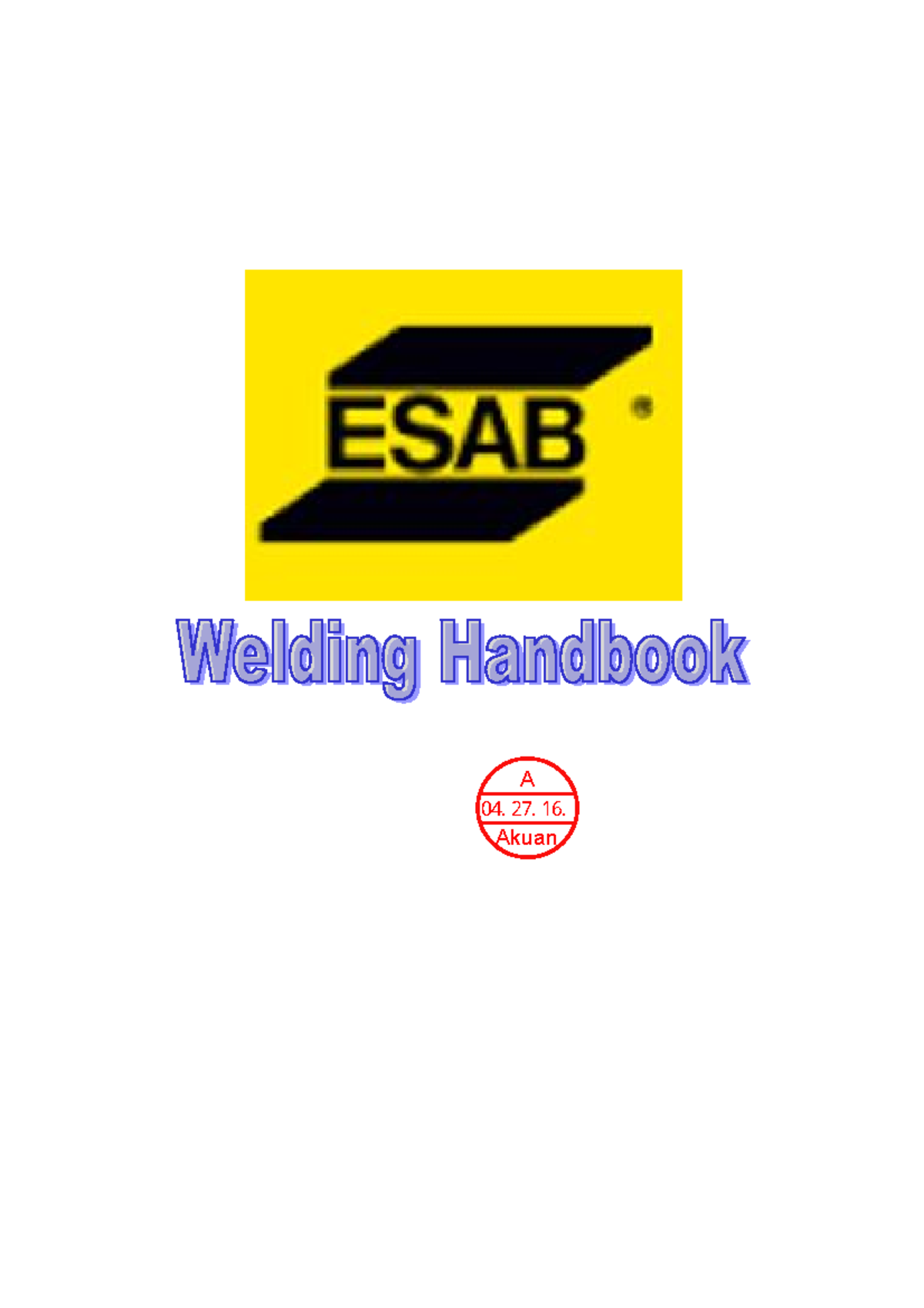 @ ESAB Welding Handbook (AA) - Ilmu pengetahuan - Studocu