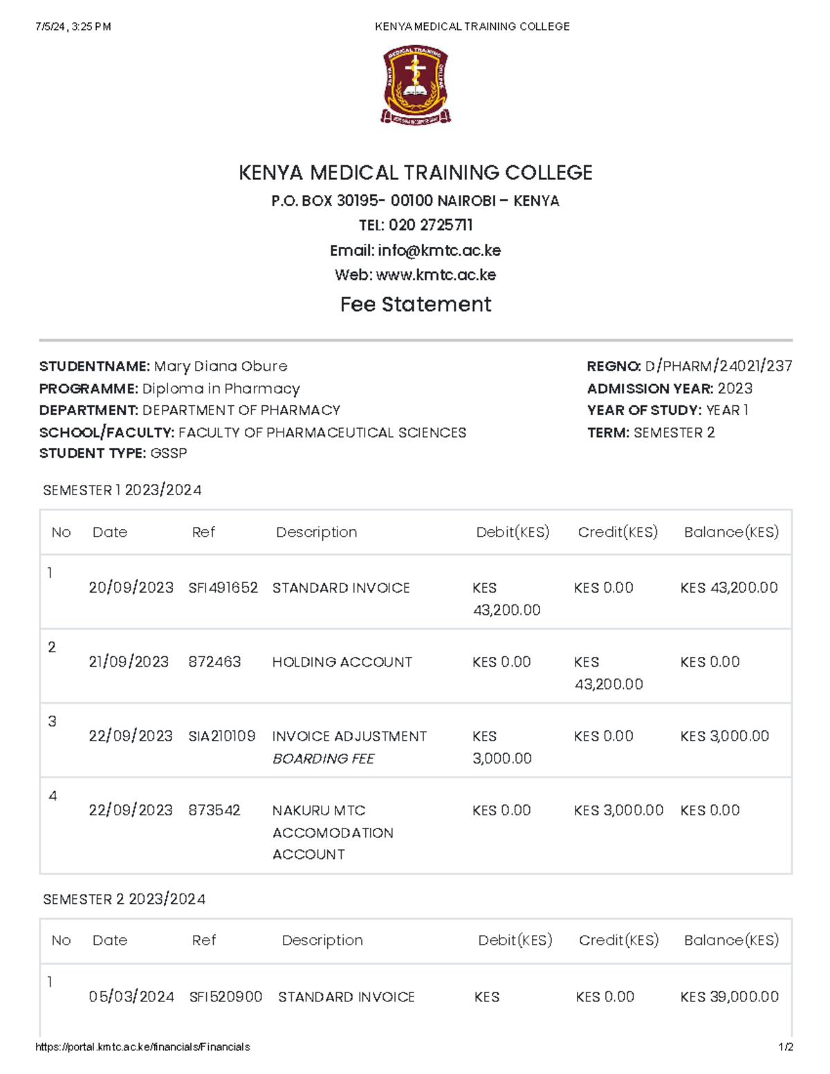 Kenya Medical Training College - 7/5/24, 3:25 PM KENYA MEDICAL TRAINING ...