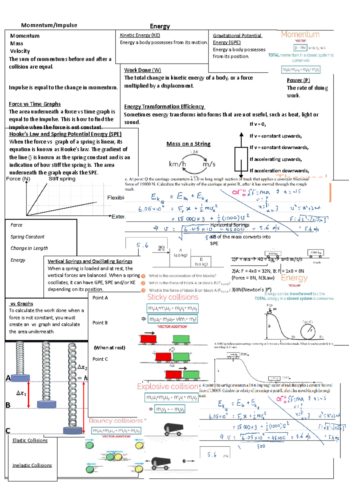 SAC 1 Formula Sheet copy - Momentum/Impulse 00 Gravitational Potential ...