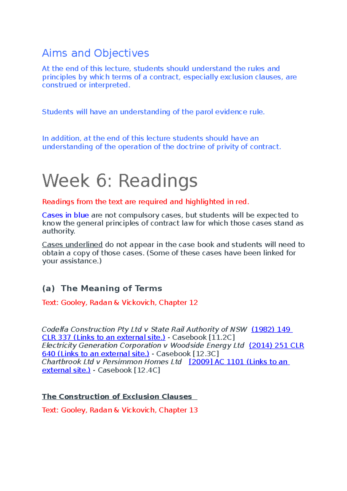 Aims and Objectives week 6 - Aims and Objectives At the end of this ...