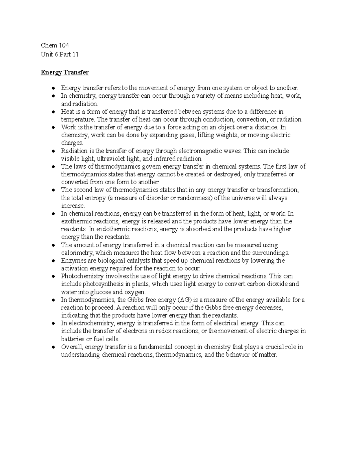 General Chemistry 104 Unit 6 Part 11 Notes - Chem 104 Unit 6 Part 11 ...