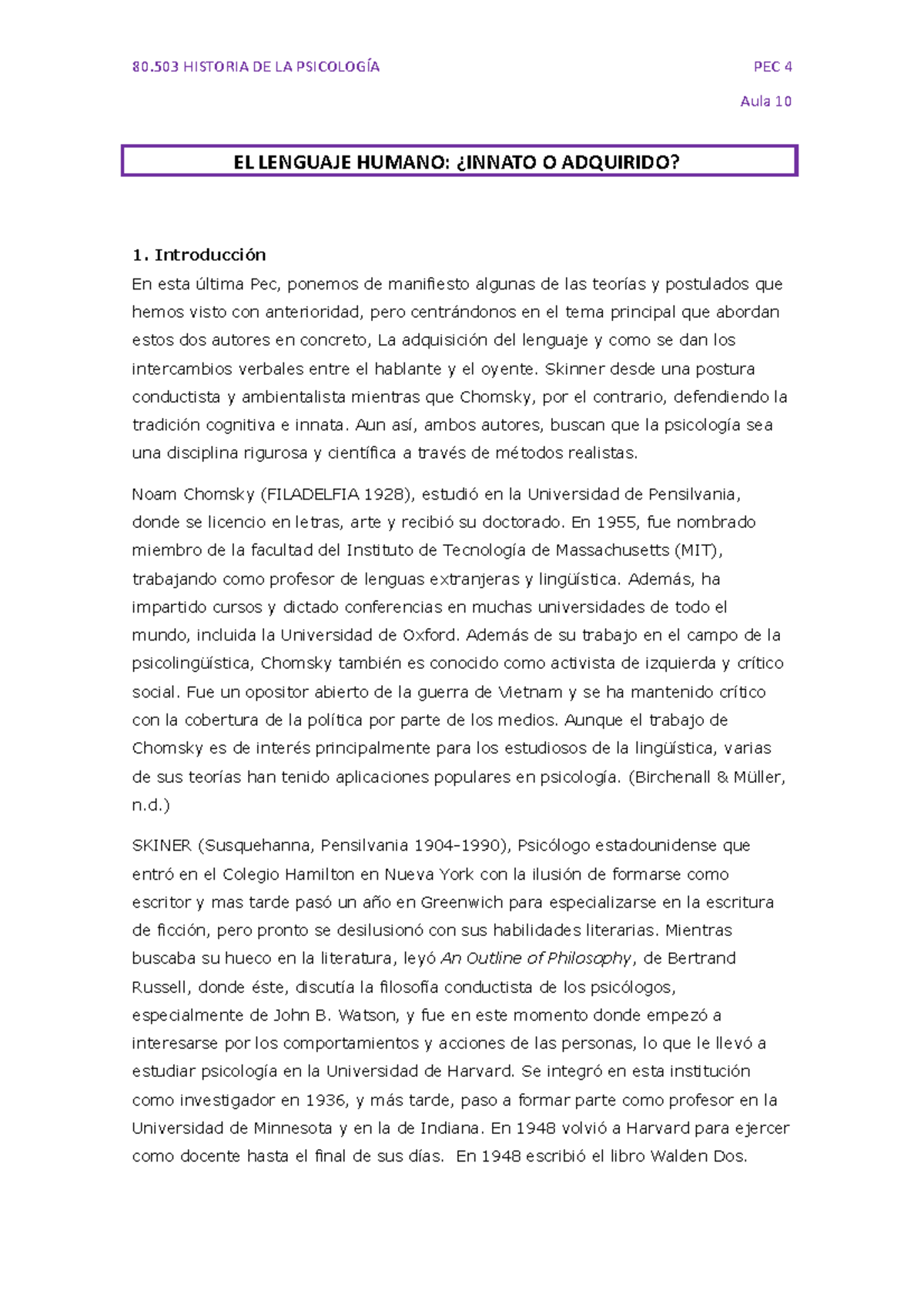 Plantilla PEC4 80503 - Aula 10 EL LENGUAJE HUMANO: ¿INNATO O ADQUIRIDO ...