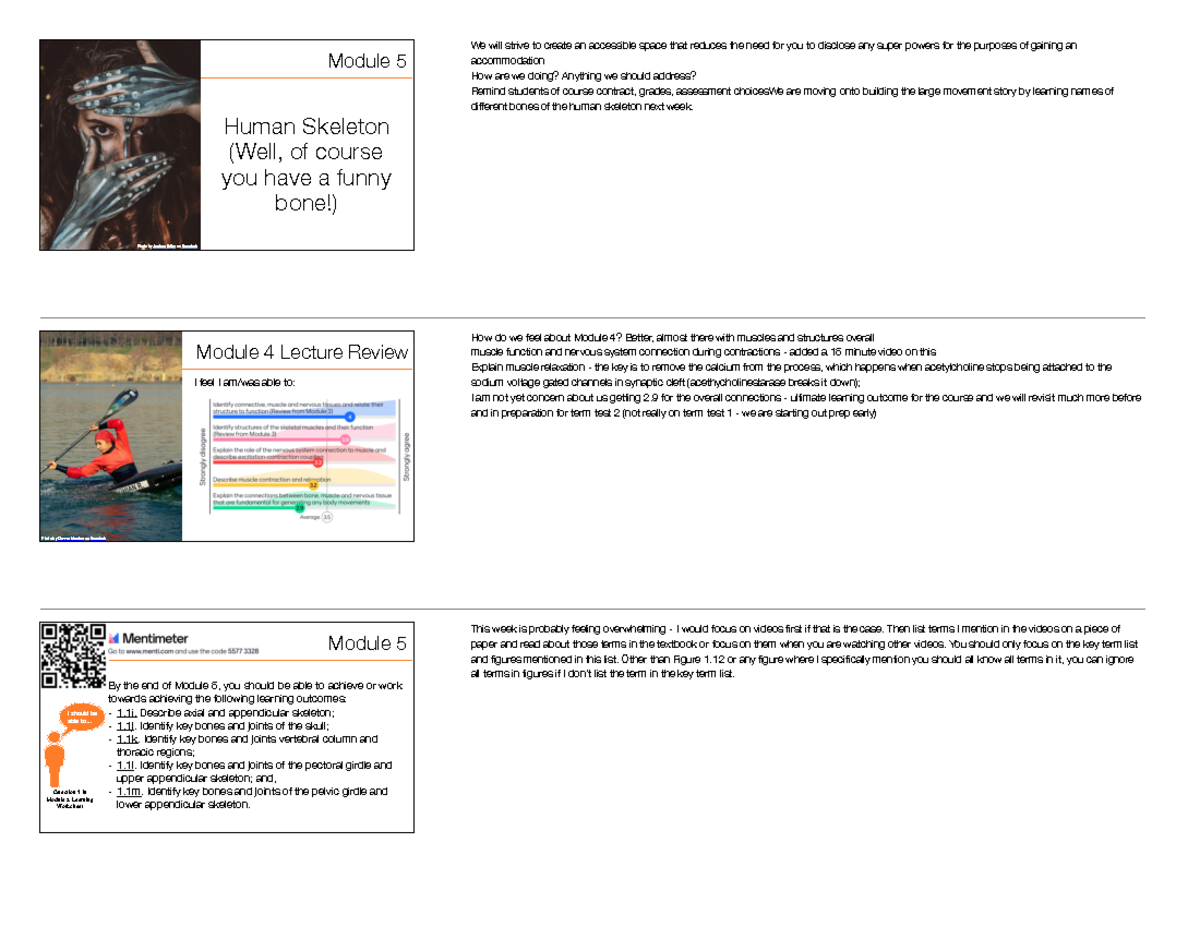 Module 5 Live Lec Review - Module 5 Human Skeleton (Well, of course you have a funny bone ...