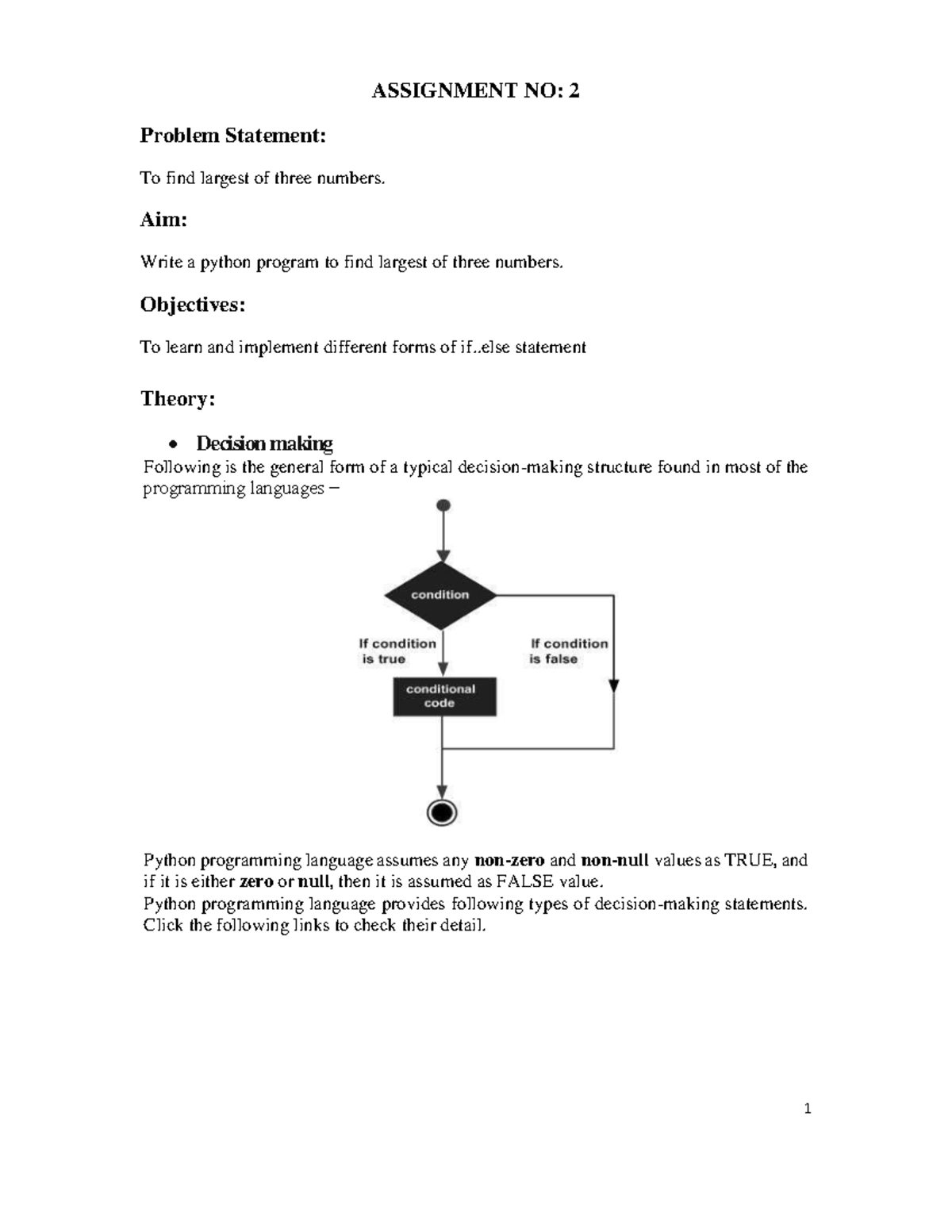 PP-Lab-Assignmnet-02 Writeup - 1 ASSIGNMENT NO: 2 Problem Statement: To find largest of three ...