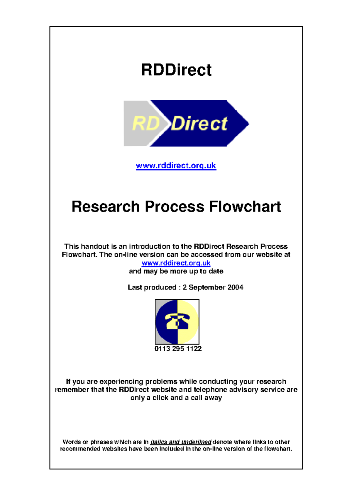 Research flowchart - RDDirect rddirect.org Research Process Flowchart ...