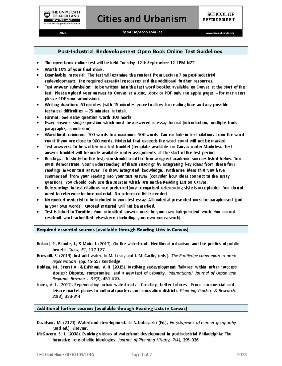 104G Test Guidelines - Test guidlines for geog 104 - Test Guidelines ...