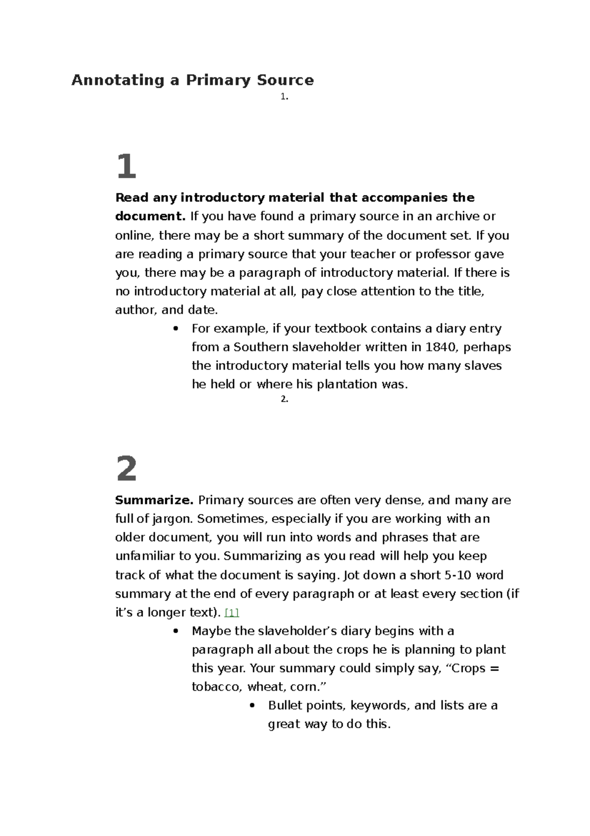 Annotating a Primary Source - Annotating a Primary Source 1 Read any ...