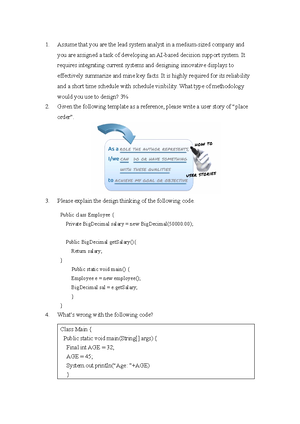 期末 - ans - System Analysis Design Final Exam Name: ID: 1. Before we ...