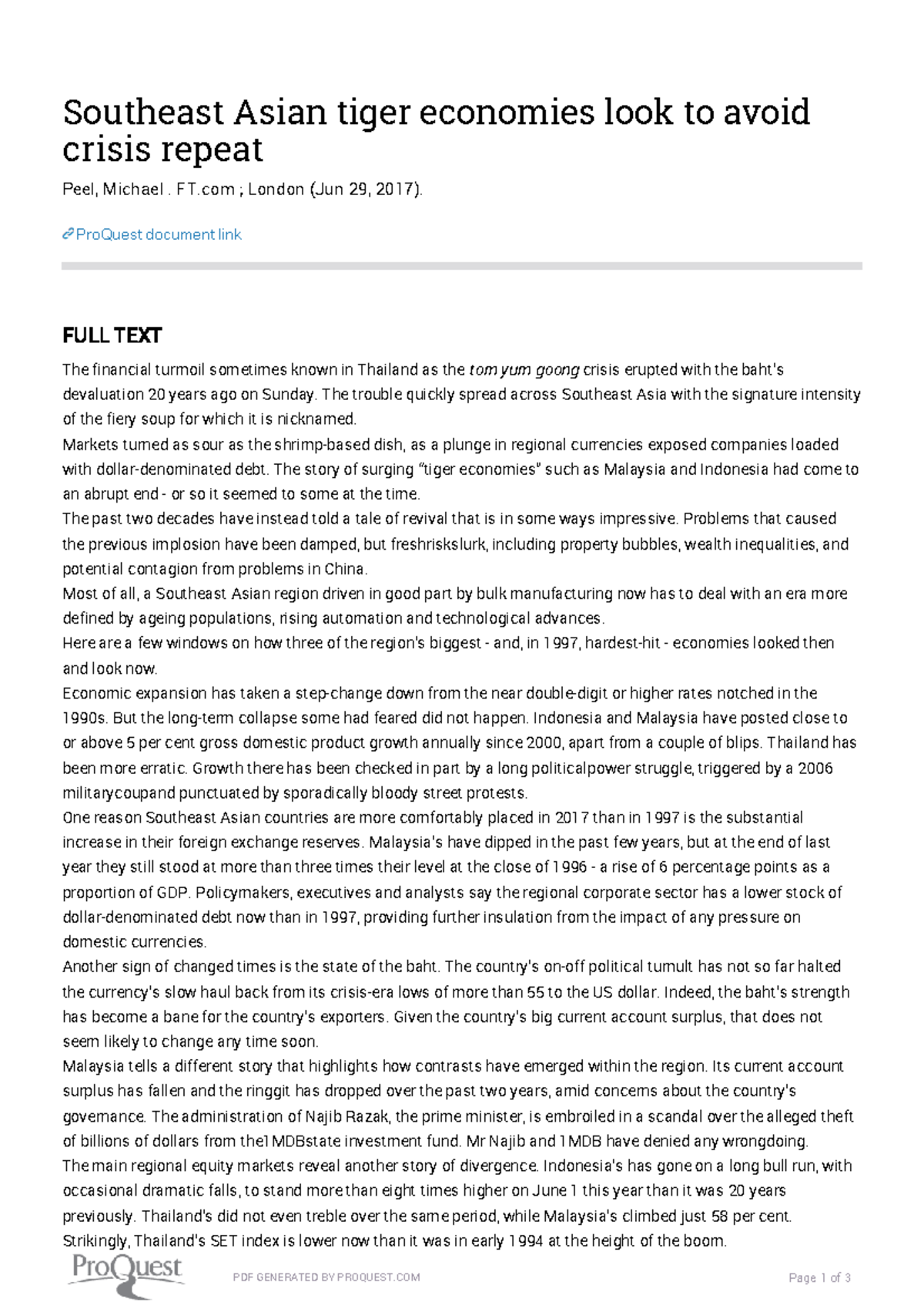 Wk8 Southeast Asian tiger economies look to avoid crisis repeat ...