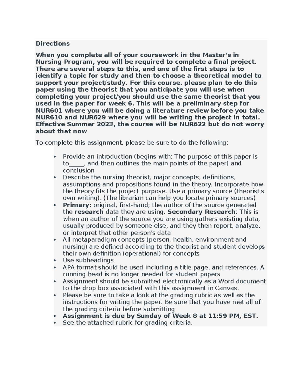 Theoretical framework rubric - Directions When you complete all of your ...