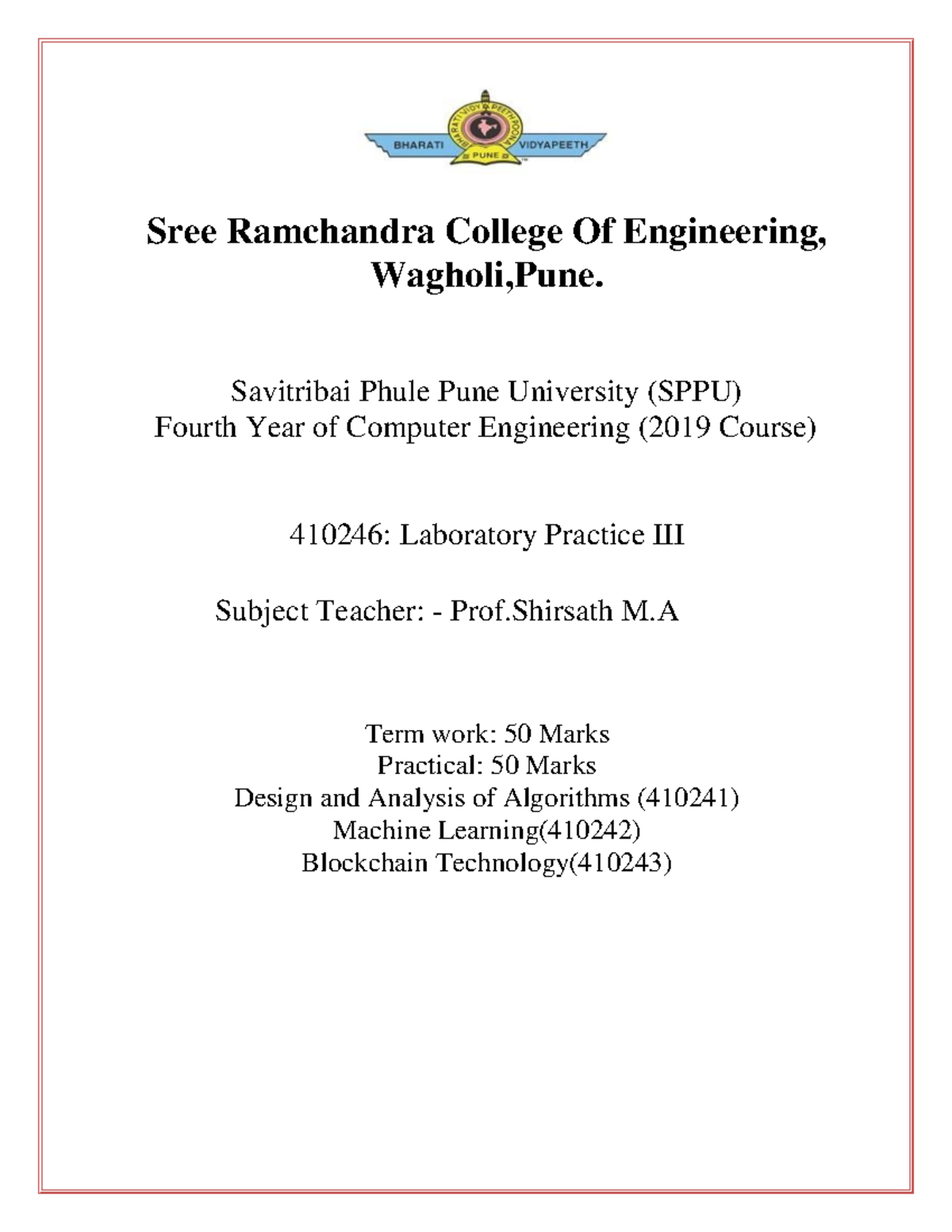 LP-III Lab Manual srcoe - Sree Ramchandra College Of Engineering ...