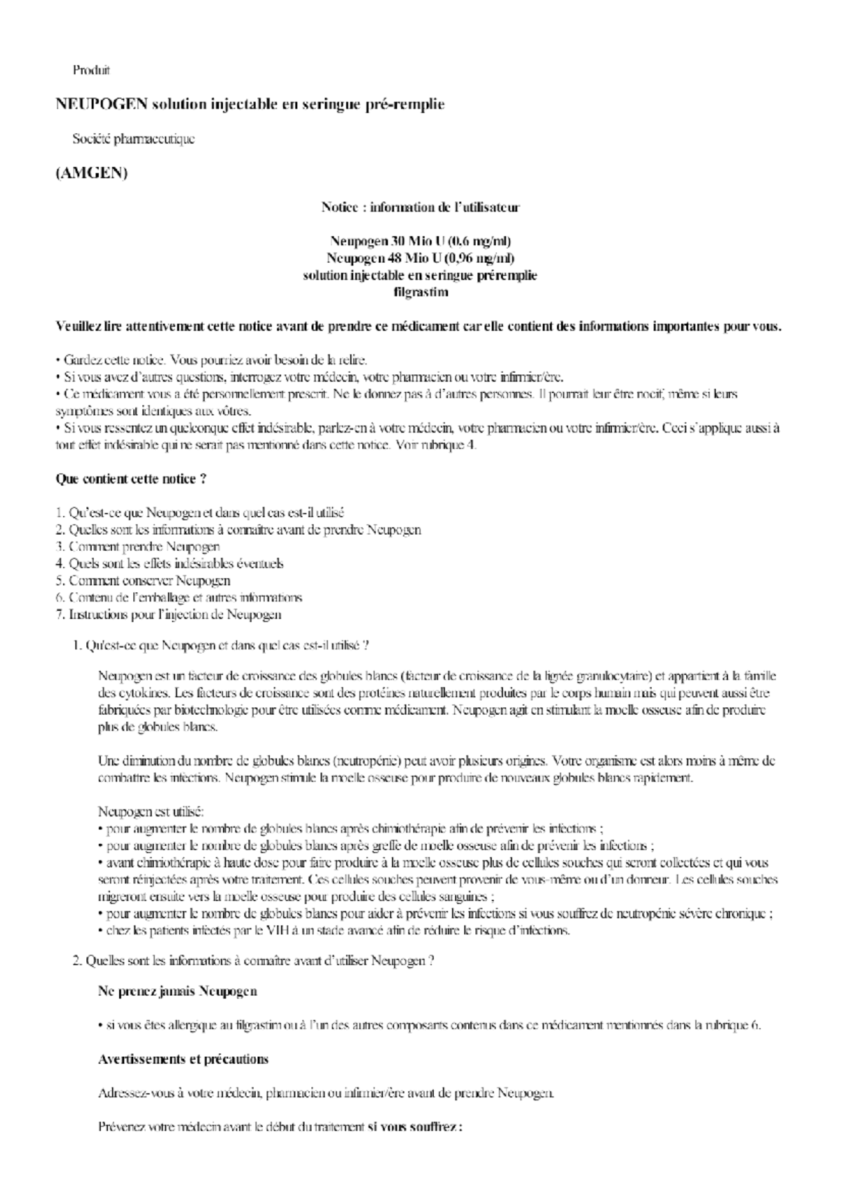 Neupogen solution injectable en seringue pré - MGT 304 - Studocu