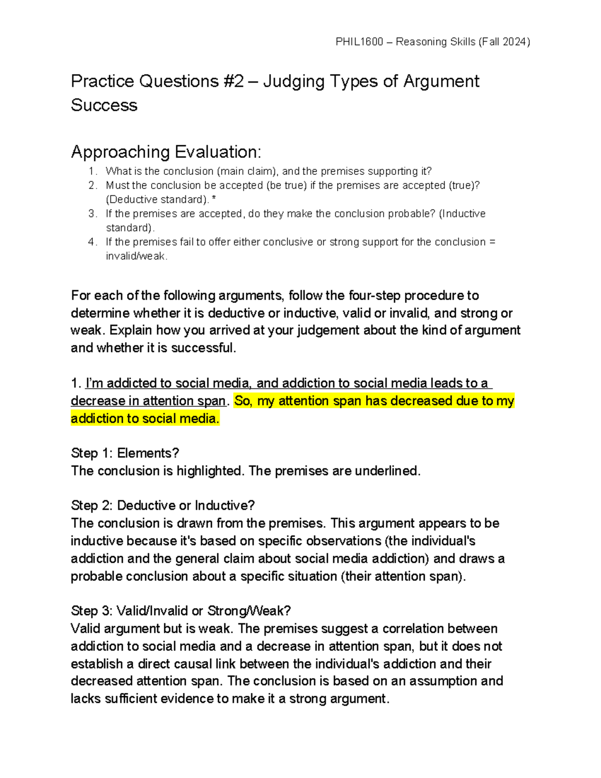 Practice Questions #2 – Judging Types of Argument Success - PHIL1600 ...