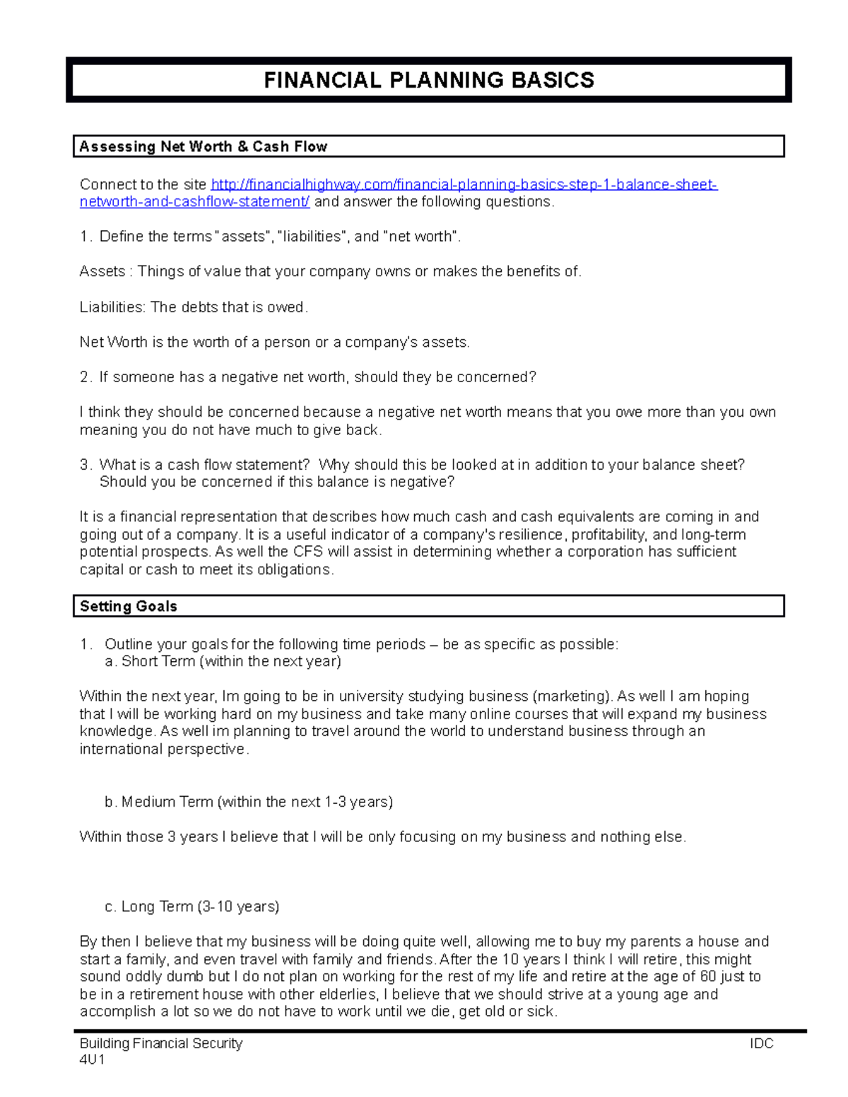 03 Financial Planning basics V2 Free Trade Agreements Summary Chart ...