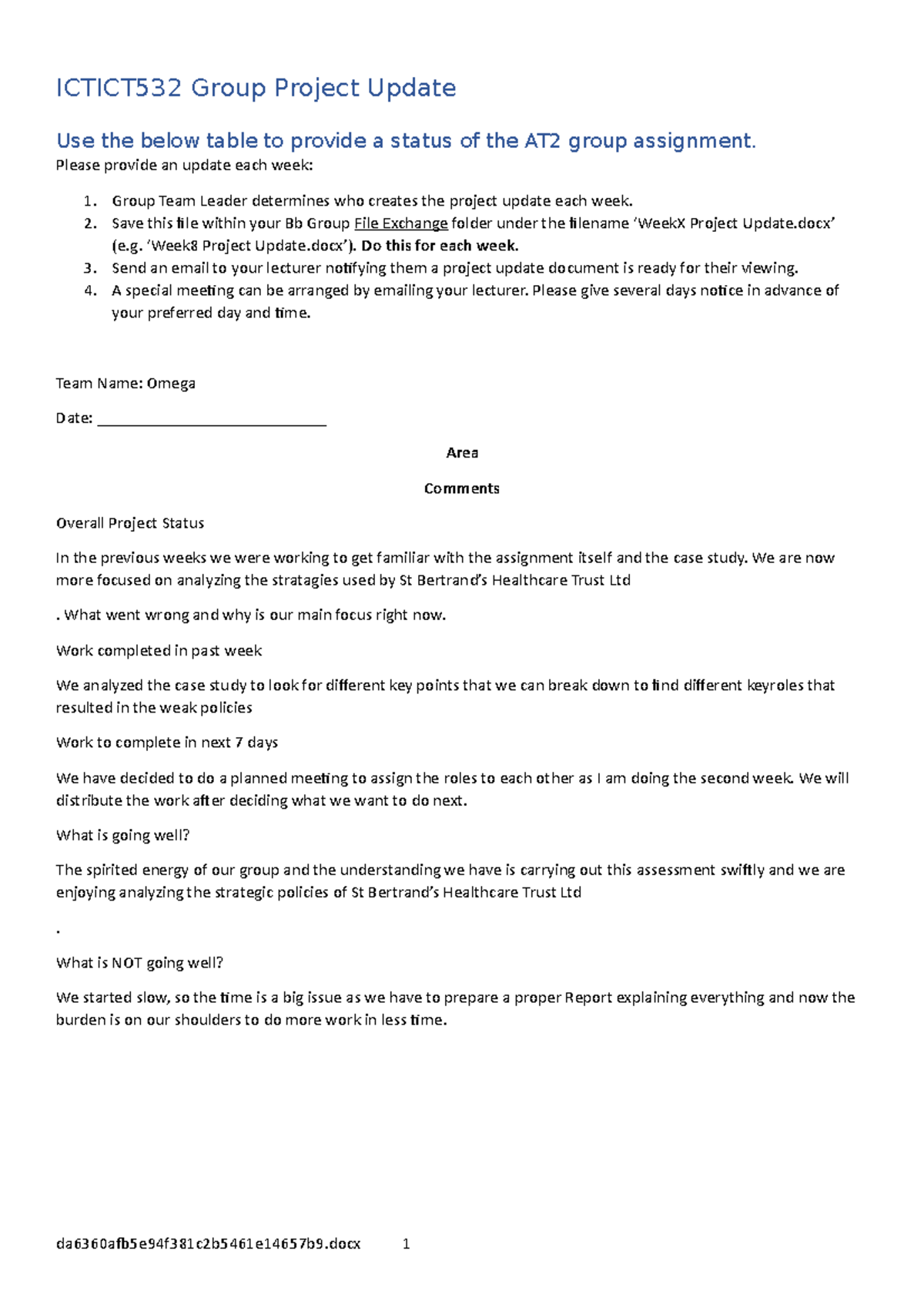 Ictict 532 Group Update Report ( Final) Template KF02 - ICTICT532 Group ...