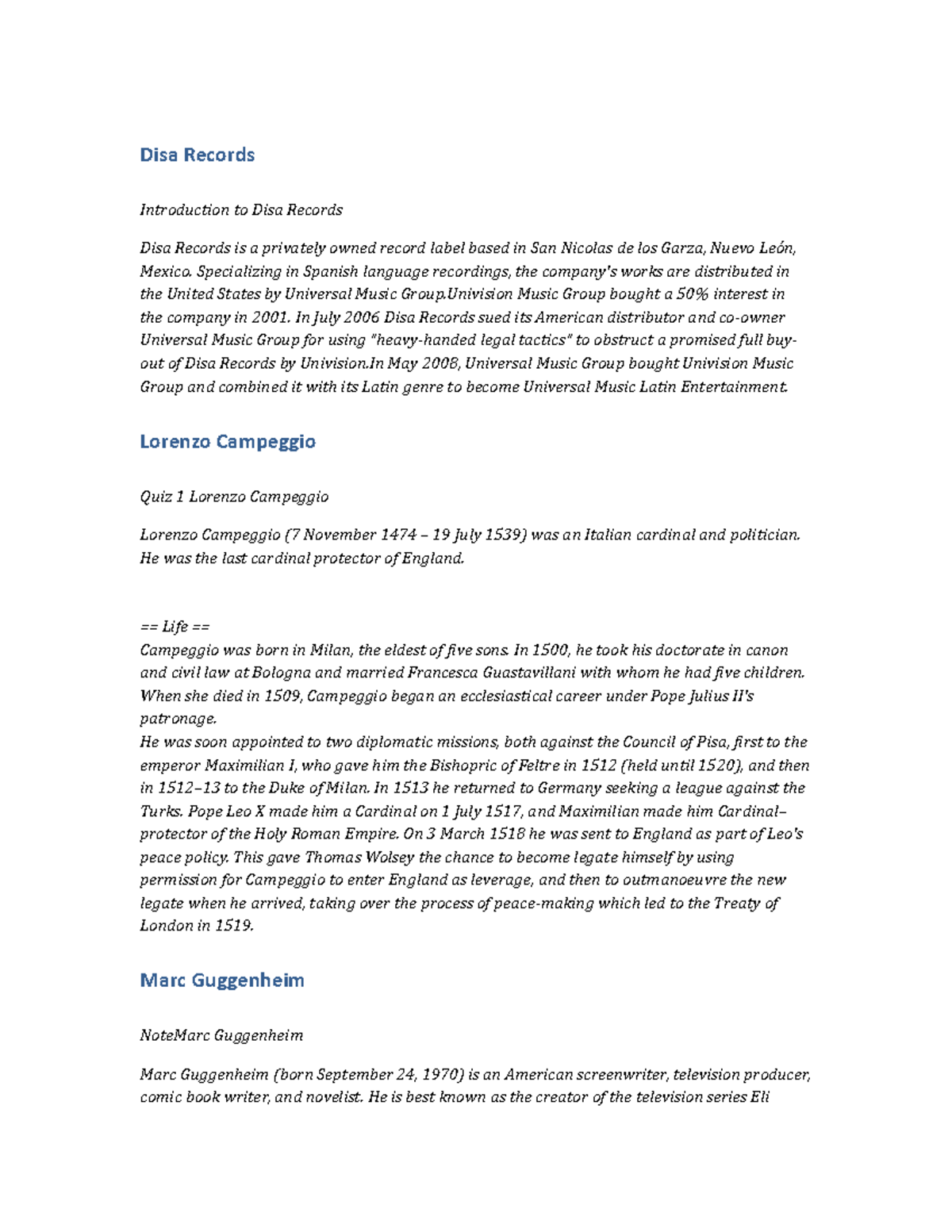 PSY167Notes Disa Records - Disa Records Introduction to Disa Records ...