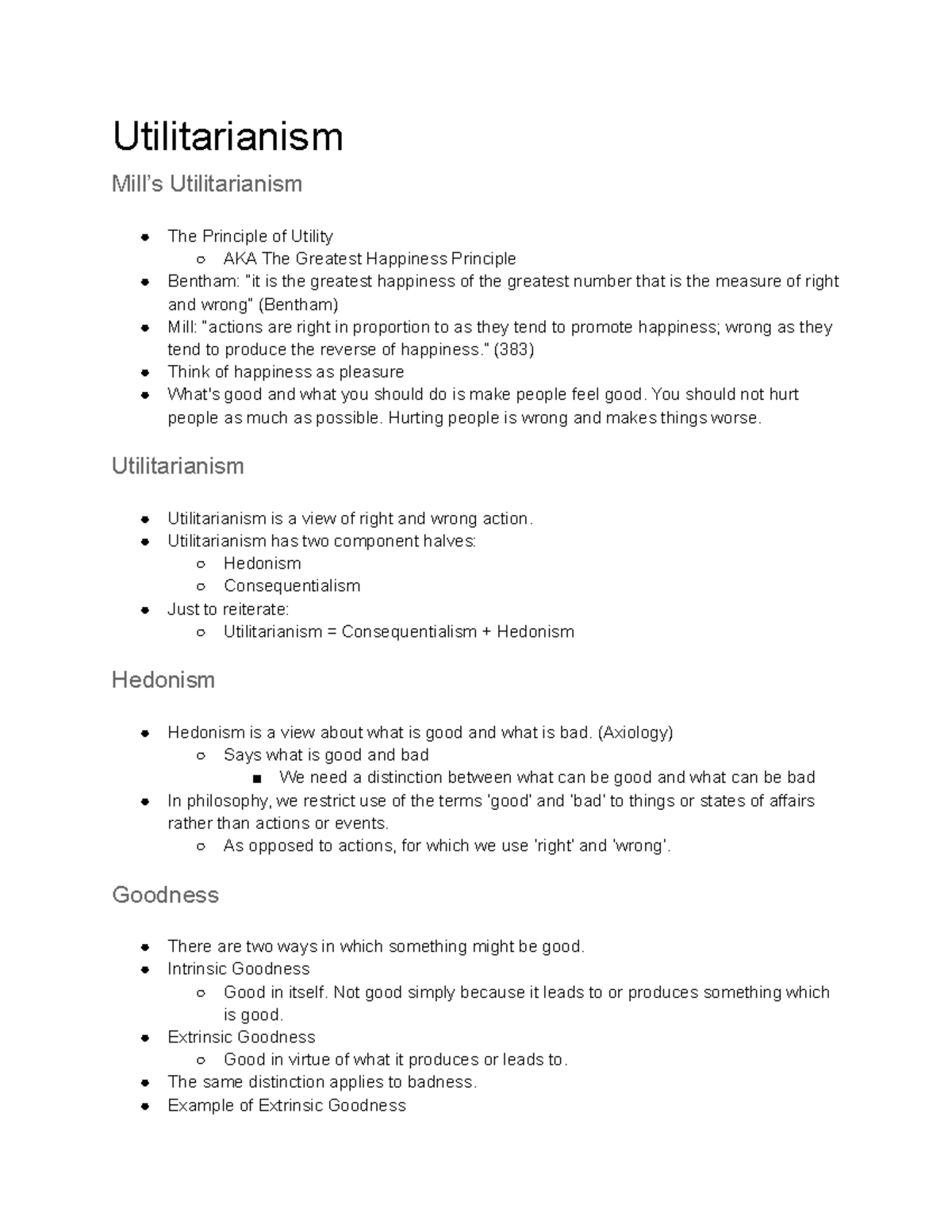 Utilitarianism - UNIT 3 Jeremy Crushing - Utilitarianism Mill’s ...