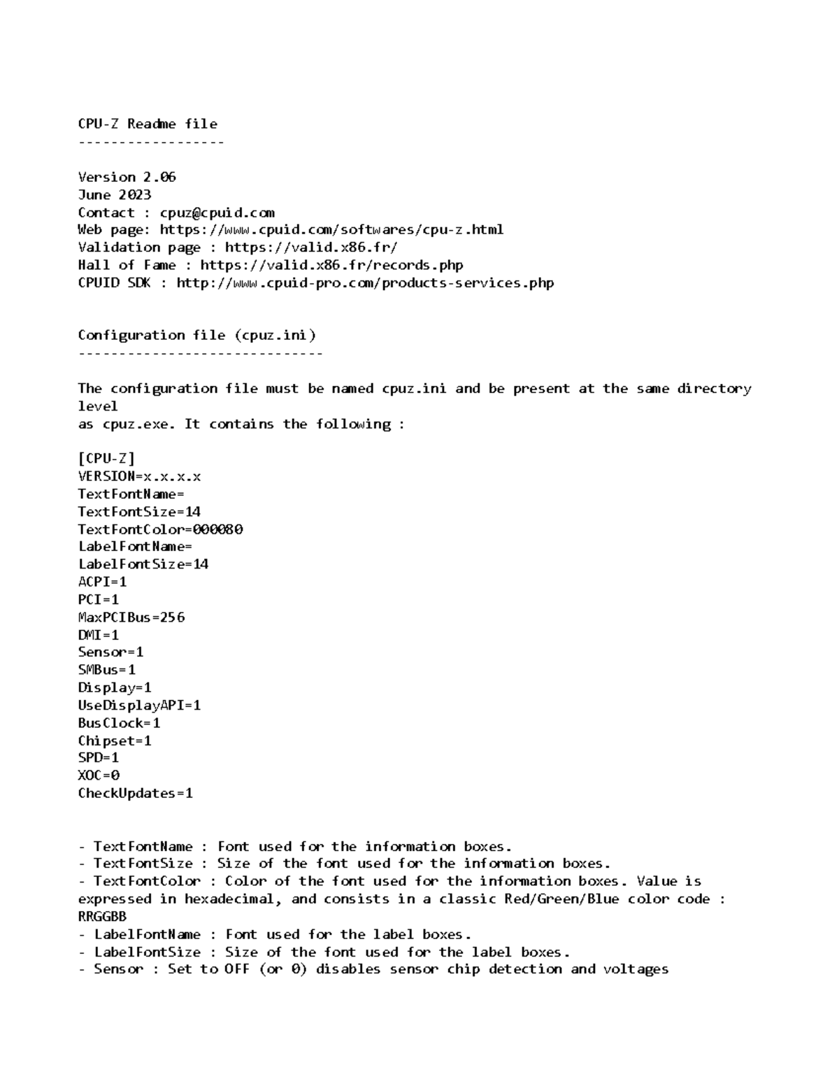 Larami - CPU-Z Readme file Version 2. June 2023 Contact : cpuz@cpuid ...