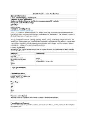 Task 1 - This is the complete Direct Instruction Lesson plan for task 1 ...