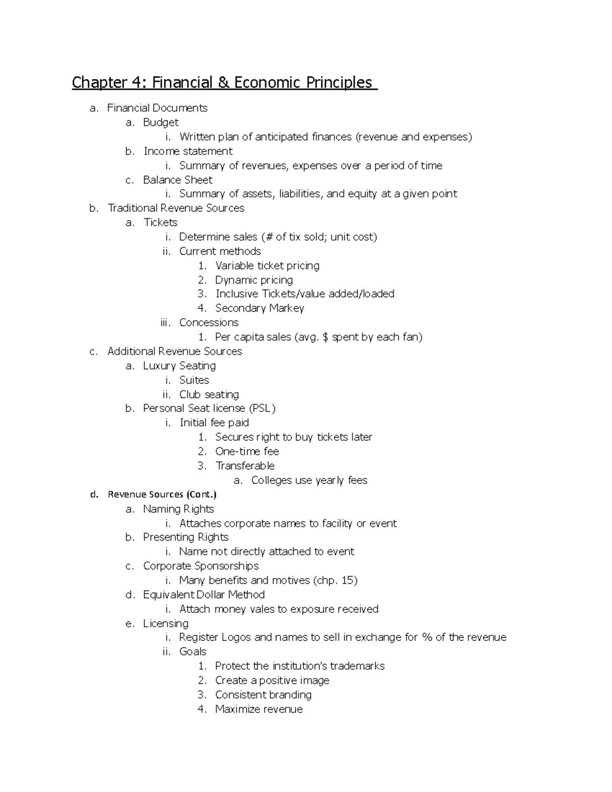 Chapter 4- Financial & Economic Principles - Chapter 4: Financial ...