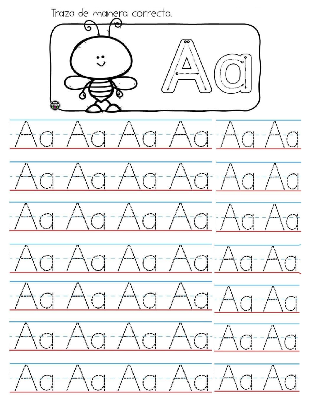 Abecedario - Traza de manera correcta. If Act 00 Aa Aa Aa Aa Ao Aa Aa ...